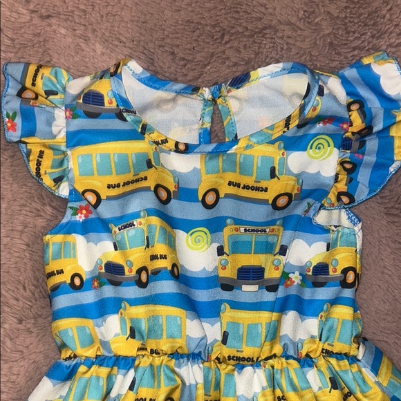 Dresses | Blue School Bus Print Dress | Poshmark